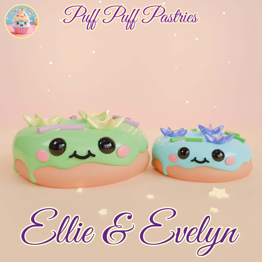 Kawaii Cute Donut STL File for 3D Printing. Print in Place, Dollhouse ...