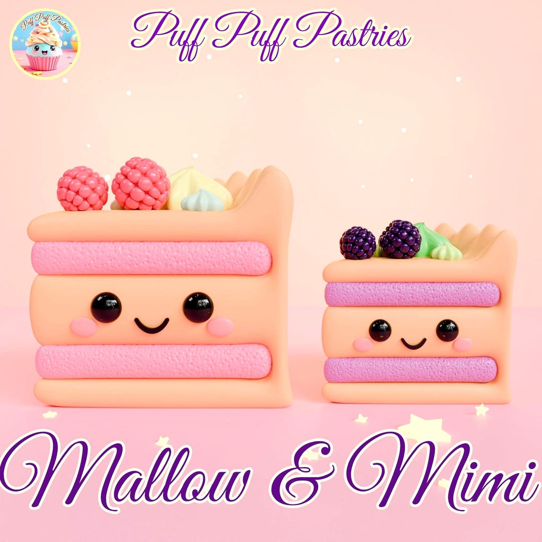 Kawaii Cake Slice STL File: 3D Print Art Toy (mallow & Mimi) - Etsy