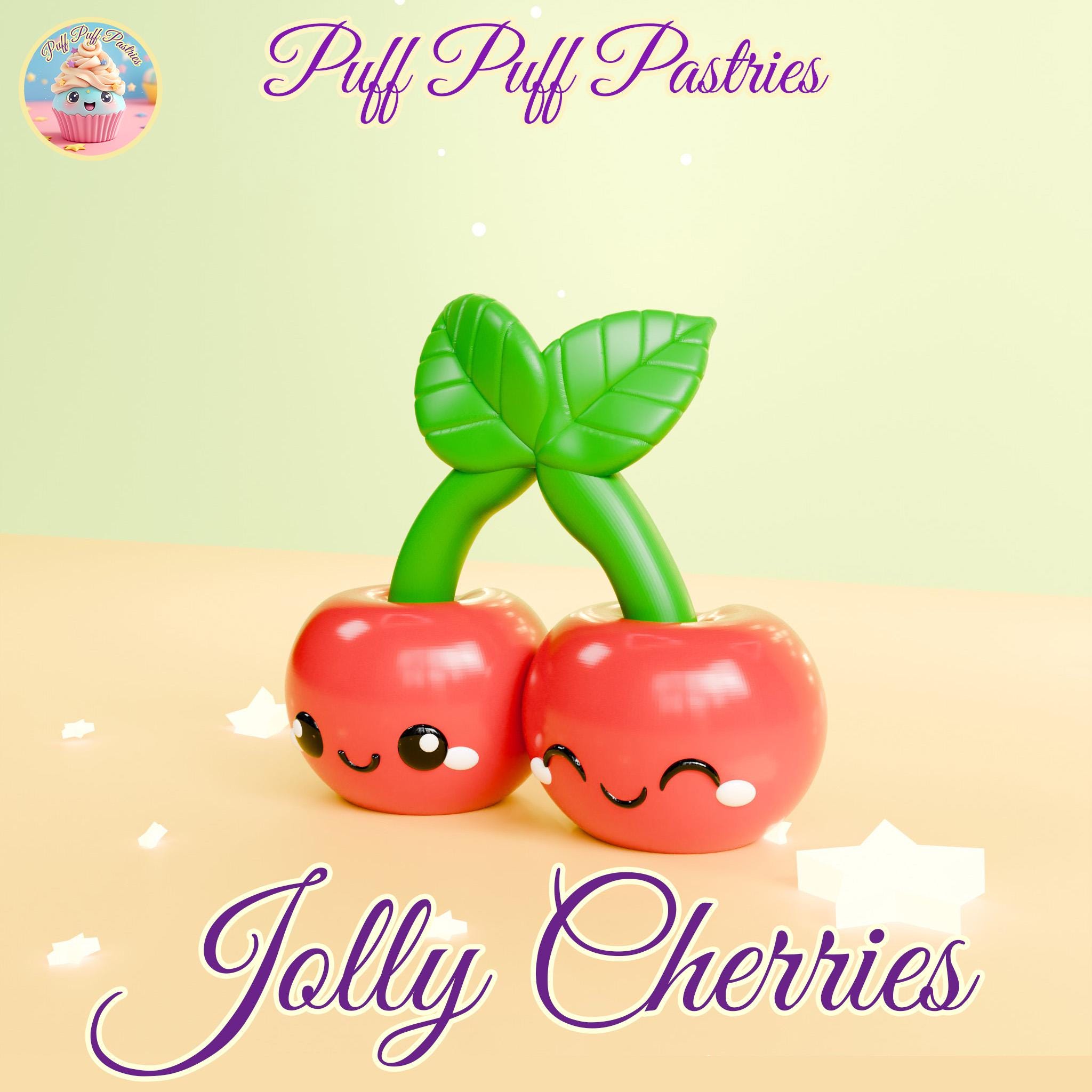 Kawaii Cherry 3D Print File: Mini Dessert Decor (STL, 3MF Digital ...