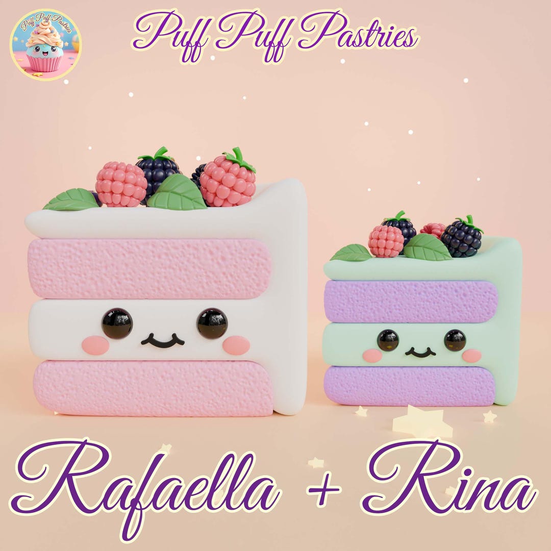 Kawaii Cute Cake STL File for 3D Printing. Print in Place, Dollhouse ...