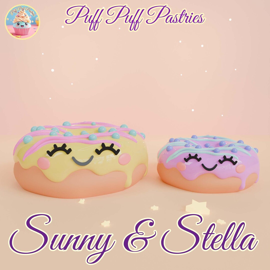 Kawaii Cute Donut STL File for 3D Printing. Print in Place, Dollhouse ...