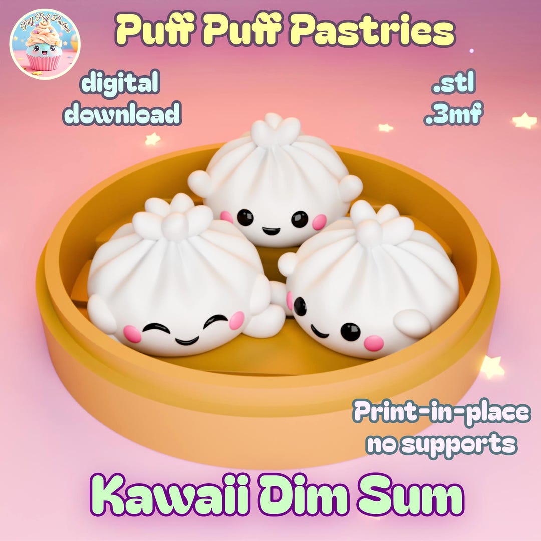 Kawaii Dim Sum STL File: Dumplings 3D Printing File Xiao Long Bao ...