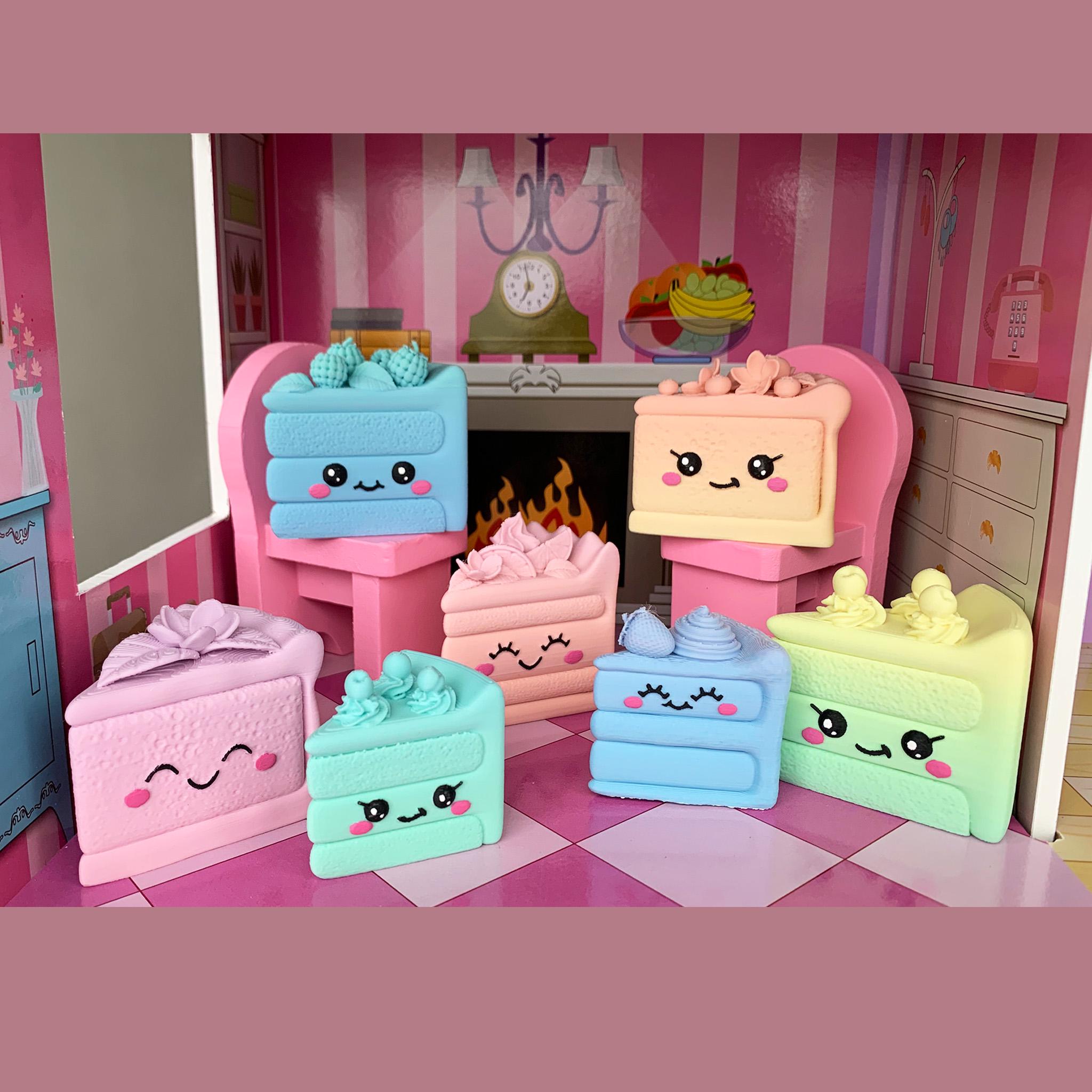 Kawaii Cute Cake STL Pack for 3D Printing. Print in Place, Dollhouse ...