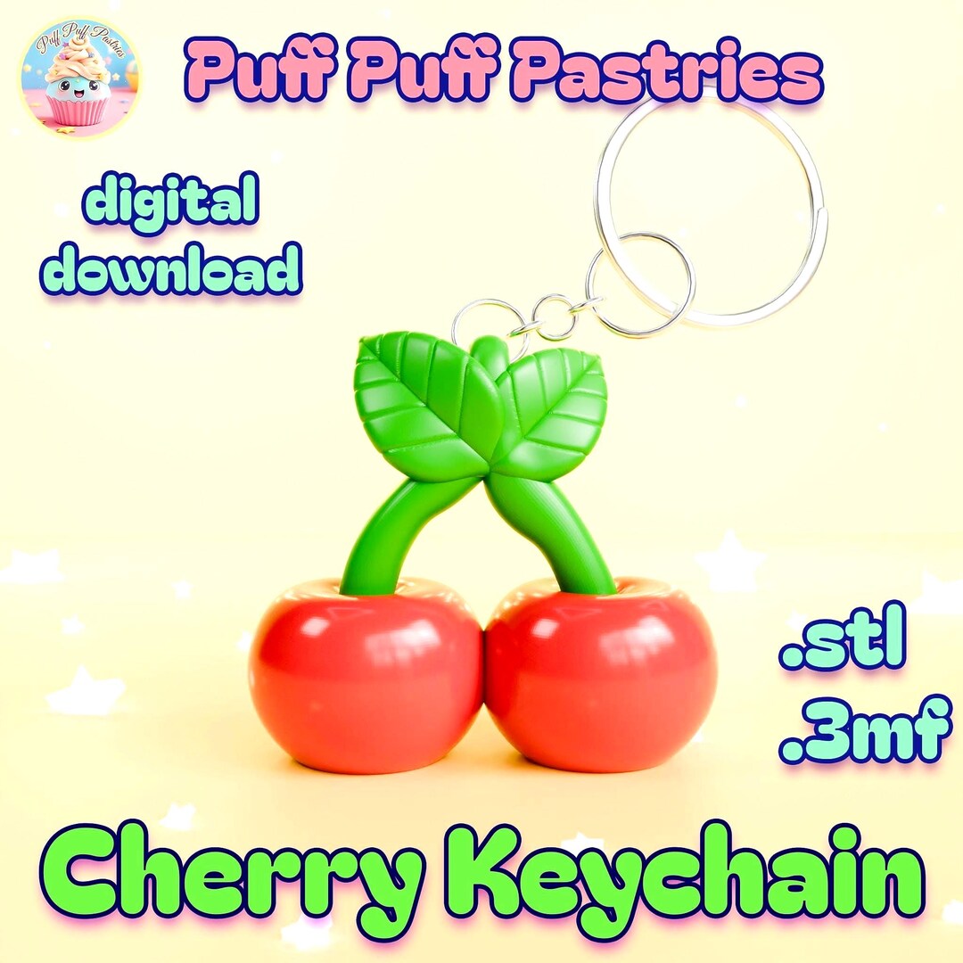 3D Printing Cherry Keychain STL & 3MF File (digital Download) - Etsy