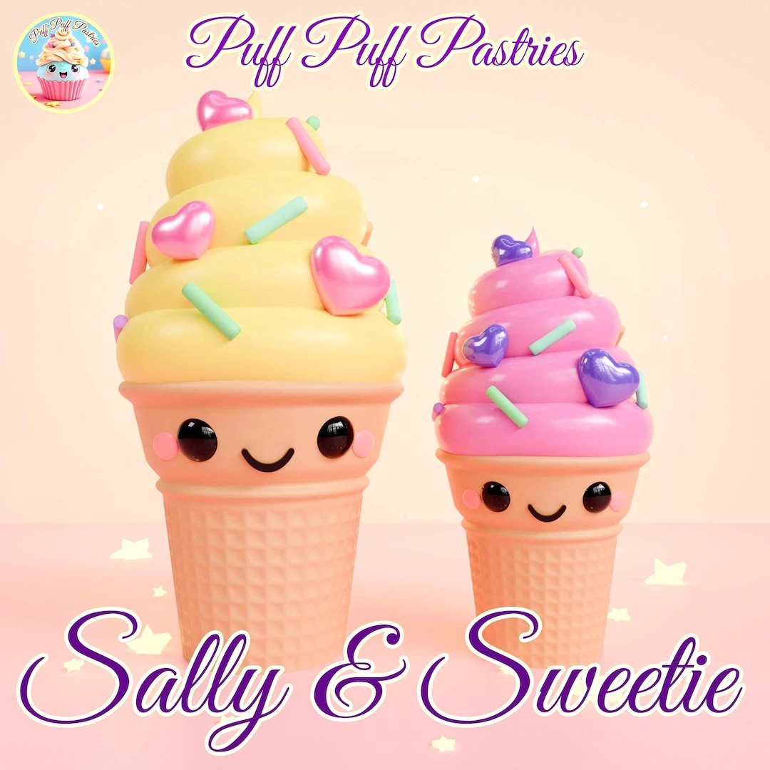Adorable Ice Cream, .STL File for 3D Printing, Kawaii Dessert ...