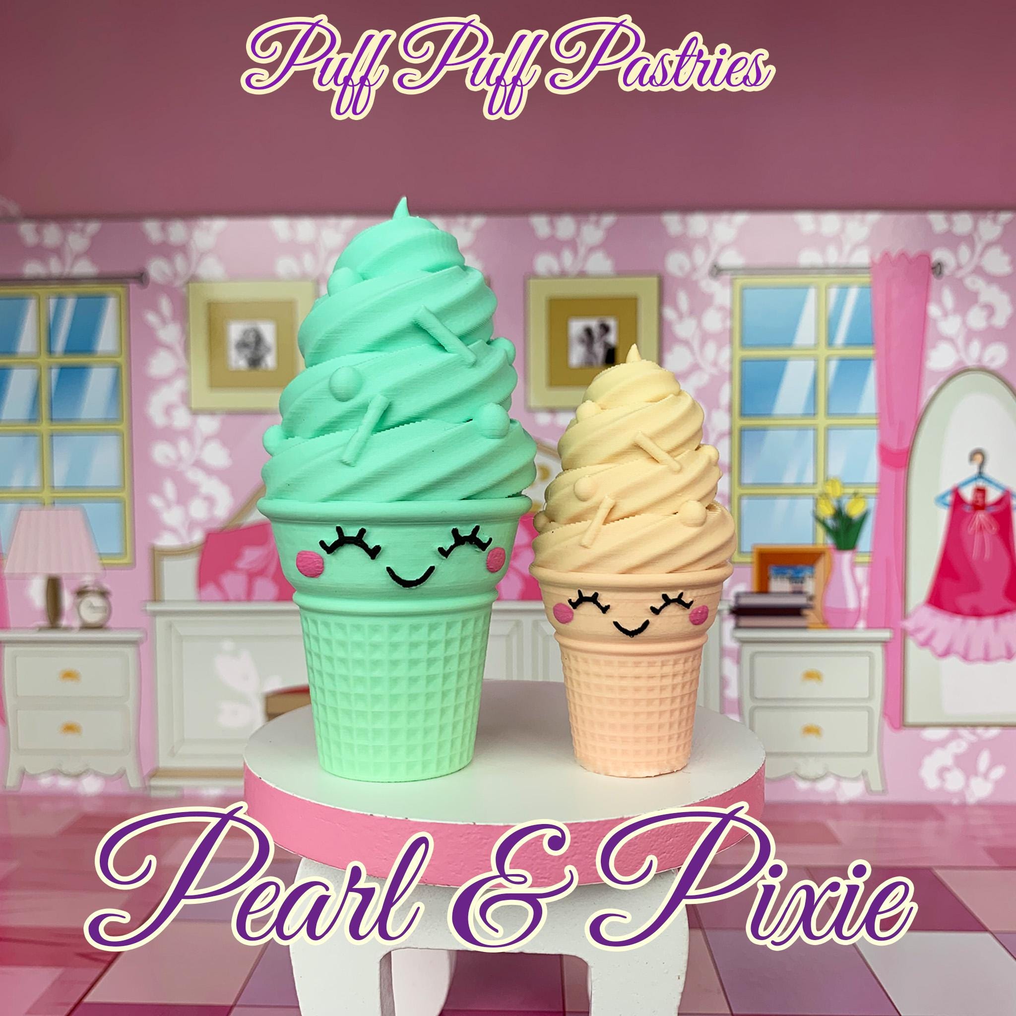 Adorable Ice Cream, .STL File for 3D Printing, Kawaii Dessert ...