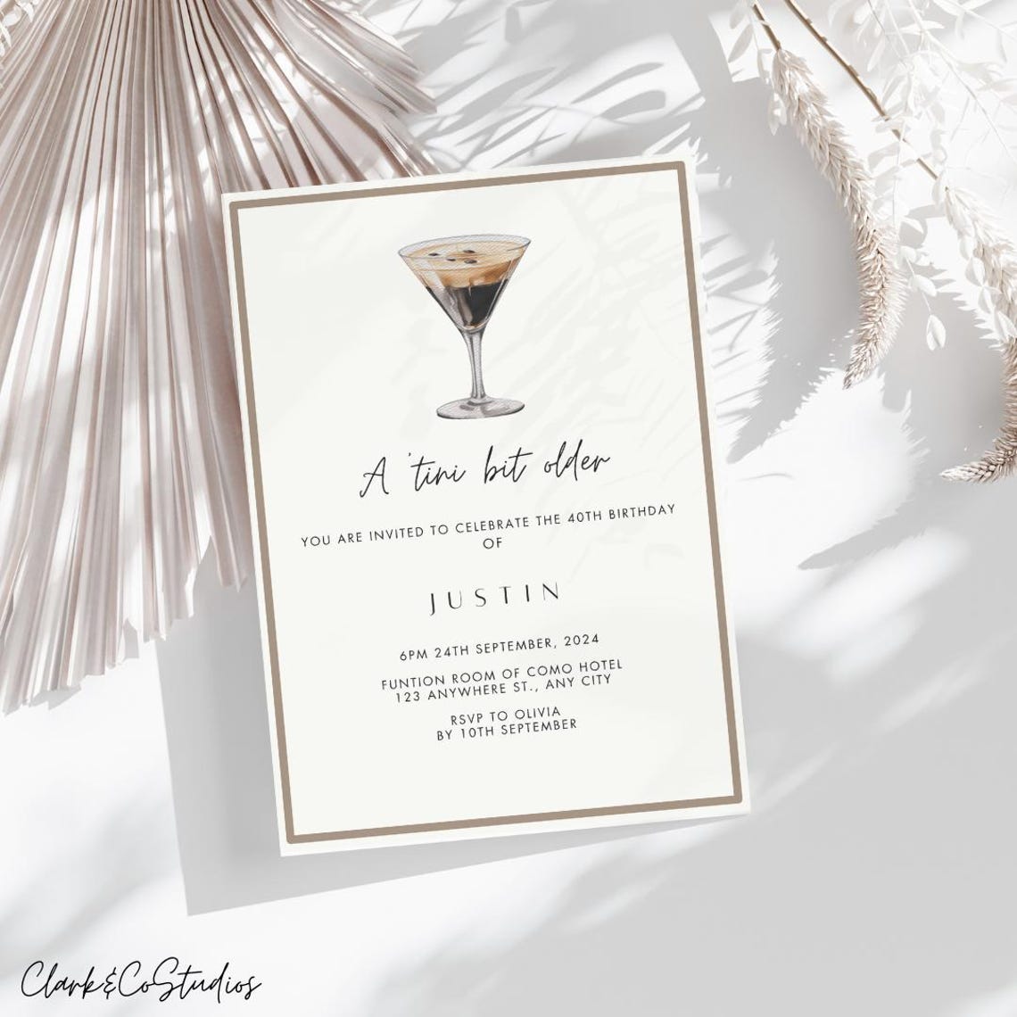 Editable A 'tini Bit Older Birthday Invitation Template Printable ...