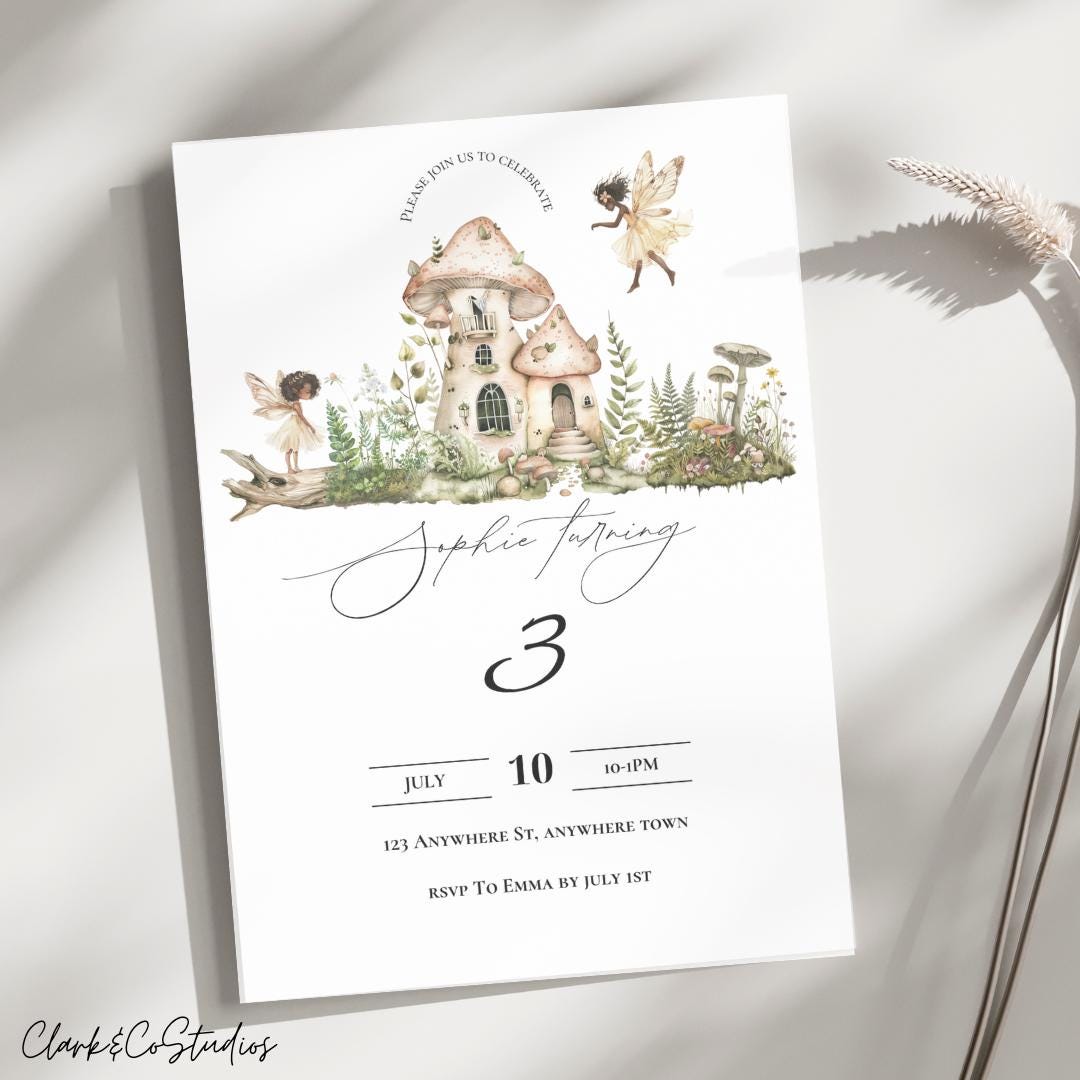 Fairy Invitation Template | Fairy Garden Birthday Invite | Editable ...