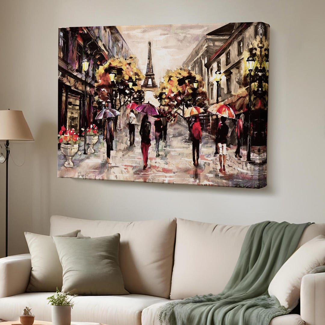 Eiffel Tower Paris Scenic View Decorative Canvas Wall Art, Housewarming ...