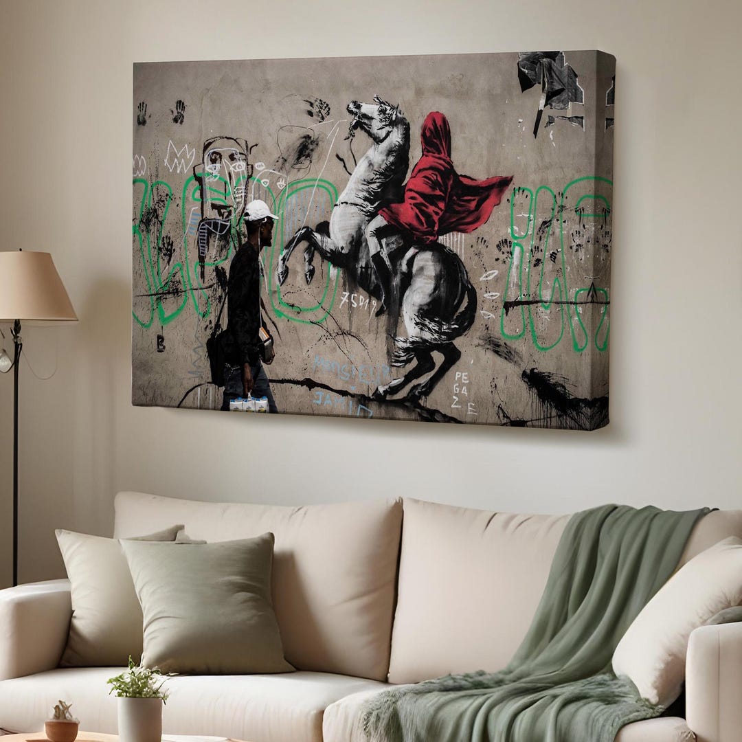 Banksy's Napoleon Passing the Alps Canvas Painting, Street Canvas Wall ...