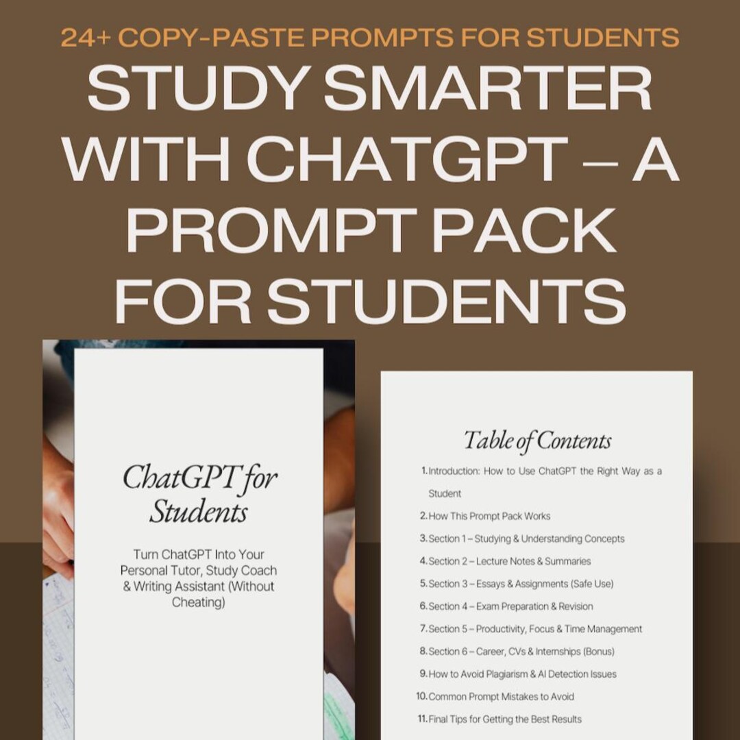Chatgpt for Students Prompt Pack | Study Smarter With AI | Exam Prep ...