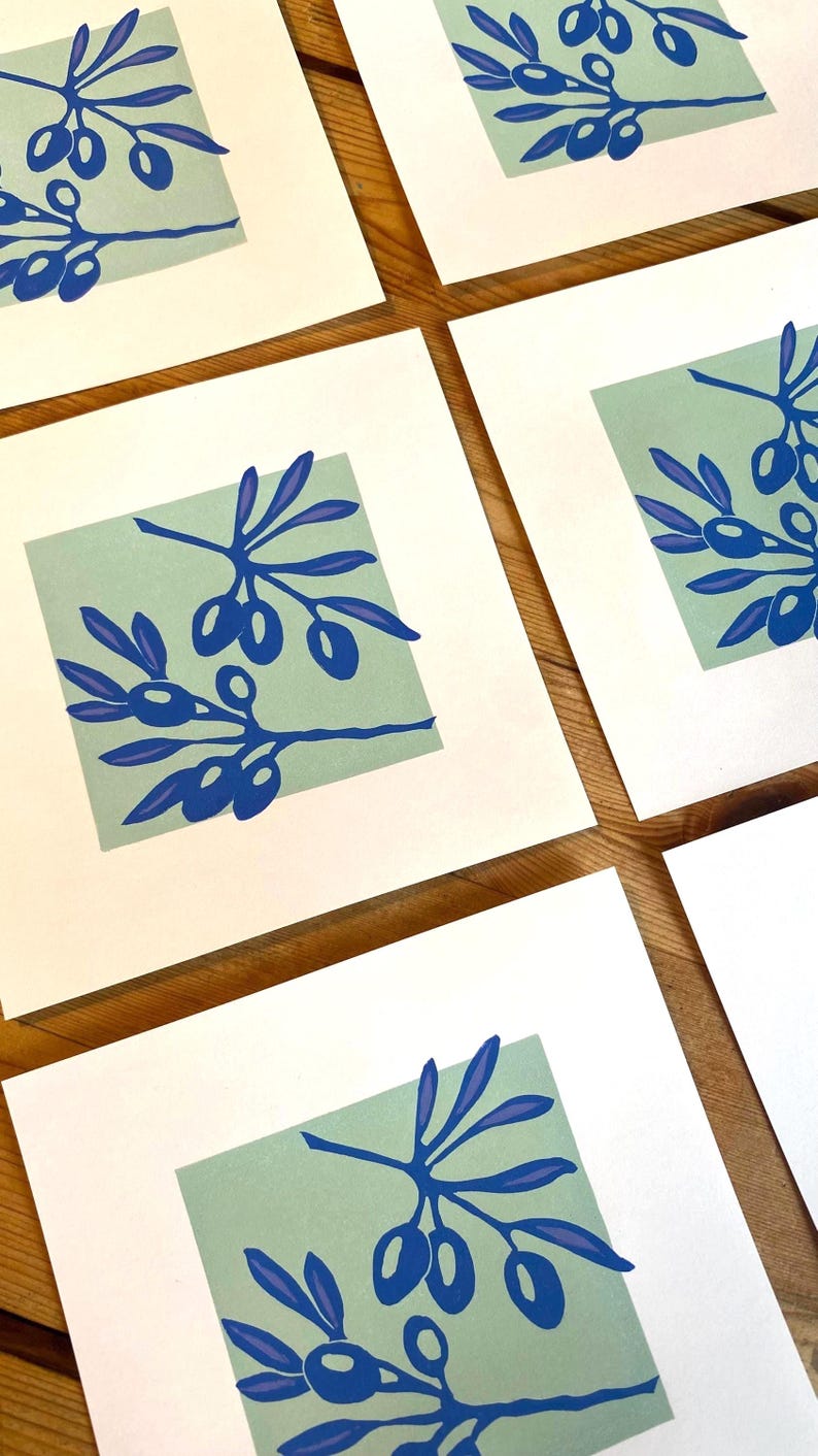 Olives - Original Linocut Print - Etsy UK