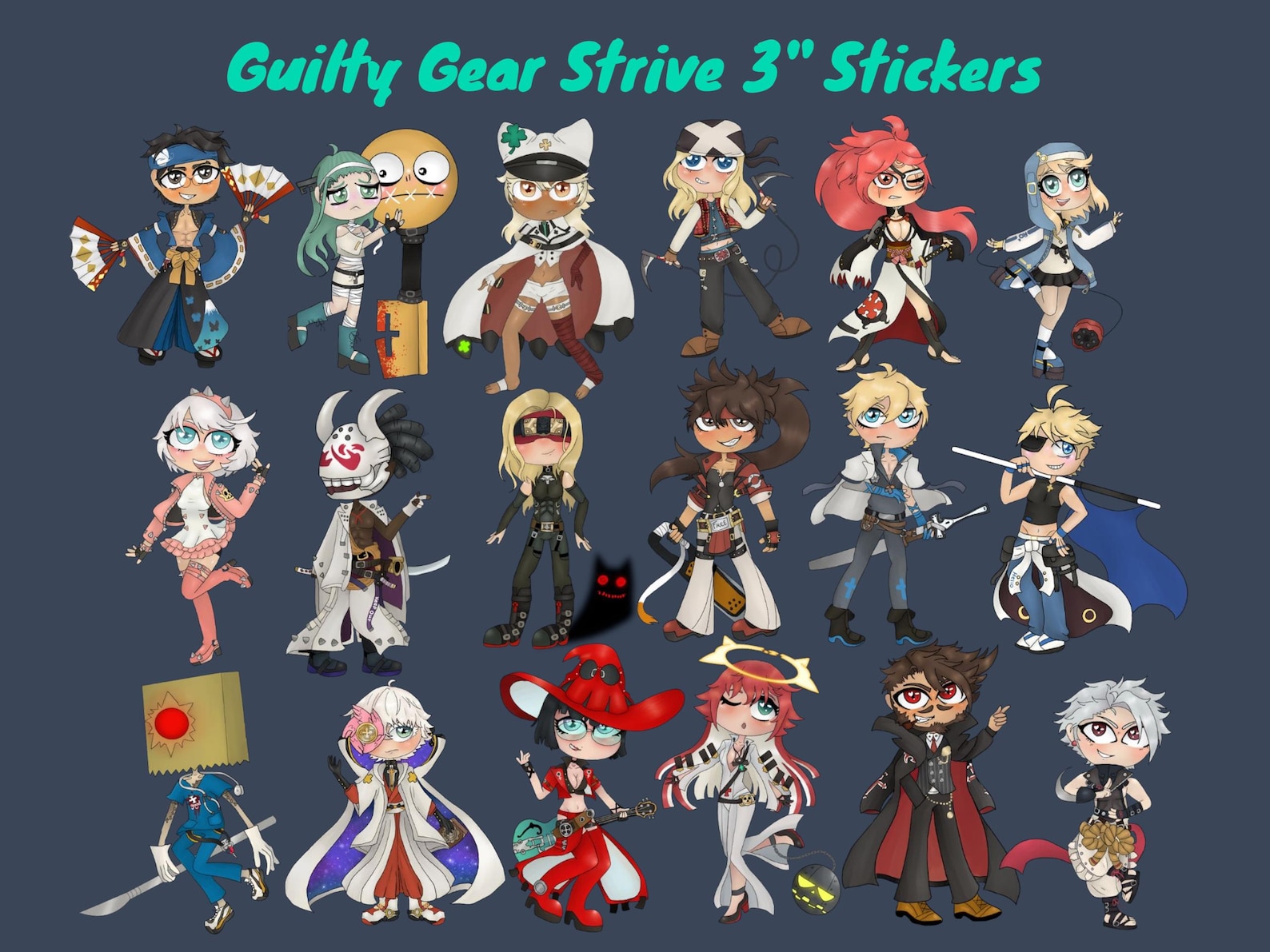 Guilty Gear Strive/xrd/accent Core 3" Vinyl Stickers - Etsy