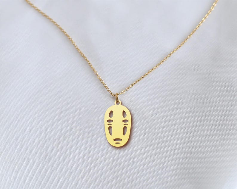 Gold Mask Face Necklace - Inspired by Anime Spirit Character ...