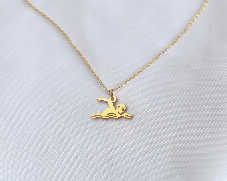 Personalized Swimmer Necklace, Custom Athlete Pendant, Swimming Gift ...