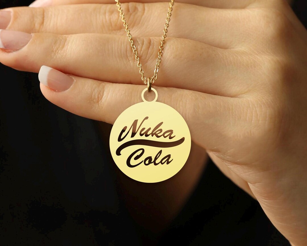 Nuka Cola Necklace, Fallout Inspired Pendant - Gold Gamer Necklace ...