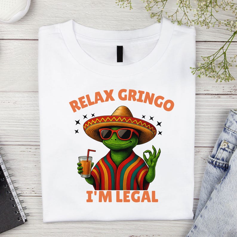 Funny Mexican Lizard Clipart: "relax Gringo" Meme - PNG SVG (digital ...
