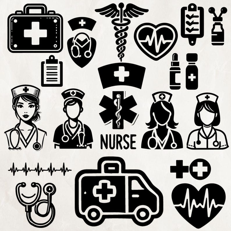 Nurse Medical Tools SVG Bundle – Healthcare Icons for Cricut ...