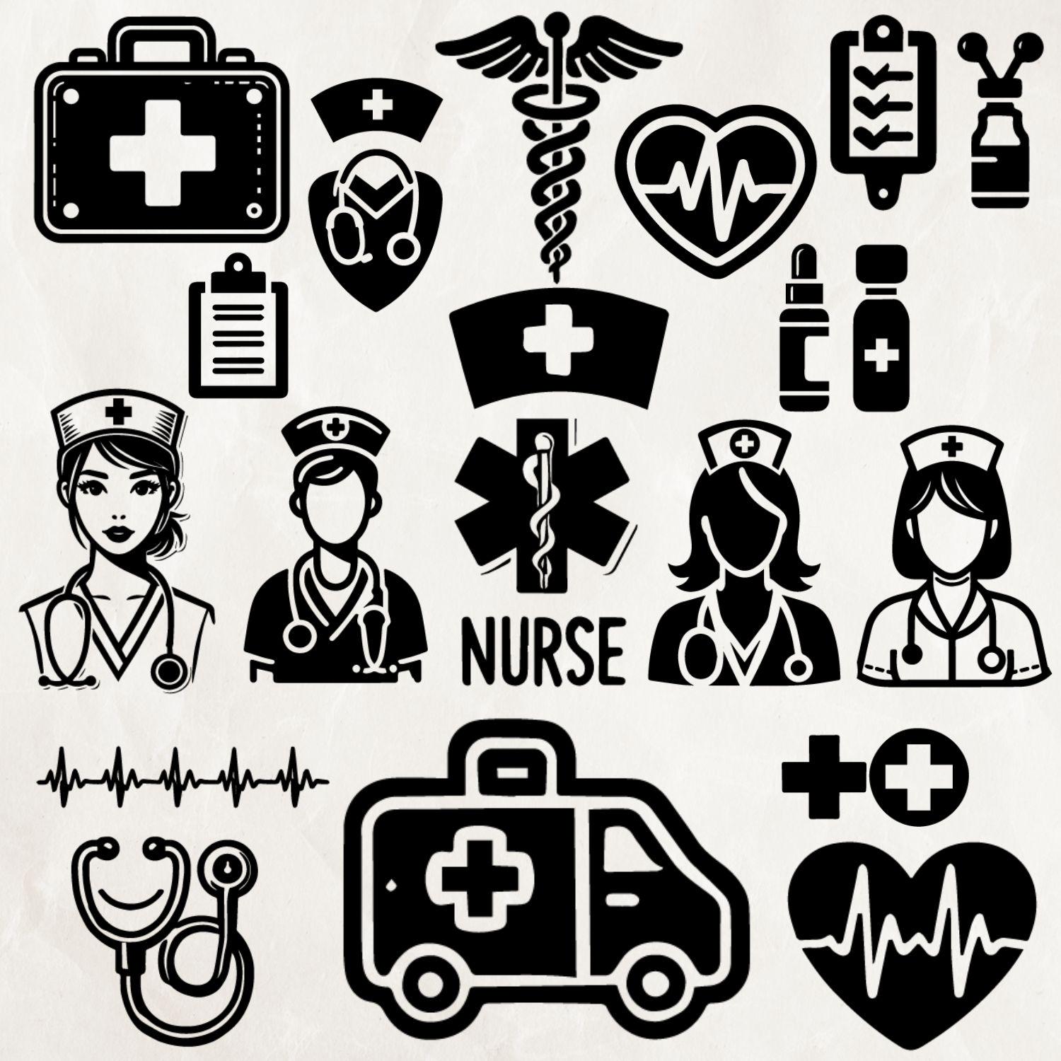 Nurse Medical Tools SVG Bundle – Healthcare Icons for Cricut ...