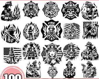 Firefighter SVG Bundle, Firefighter PNG Bundle, Firefighter Clipart ...