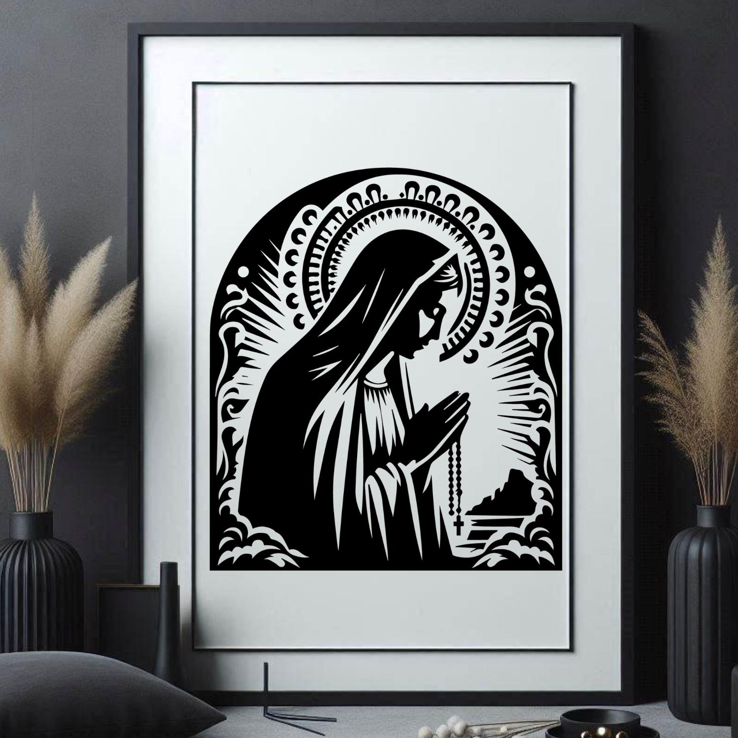 Virgin Mary SVG PNG EPS Bundle for Cricut Silhouette | Religious ...