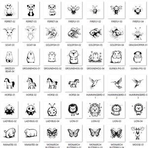 Cute Doodle Animals Clipart Bundle, Hand-drawn SVG PNG Designs for ...