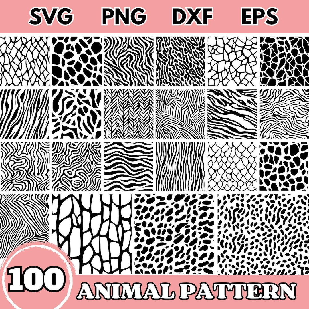 Animal Pattern SVG Bundle - 100 Wild Animal Skin Prints for Cricut and ...