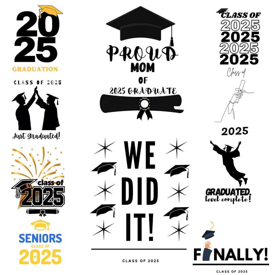 Class of 2025 Graduation Sublimation Designs, Proud Graduate Clipart ...