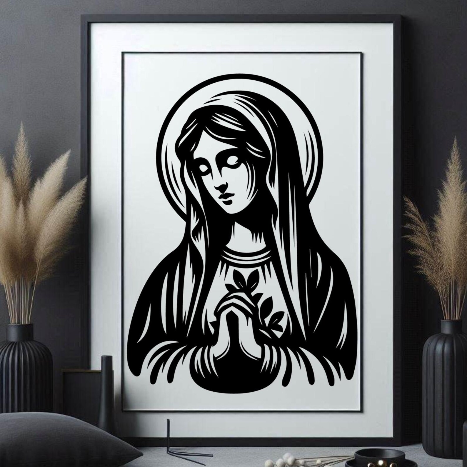 Virgin Mary SVG PNG EPS Bundle for Cricut Silhouette | Religious ...