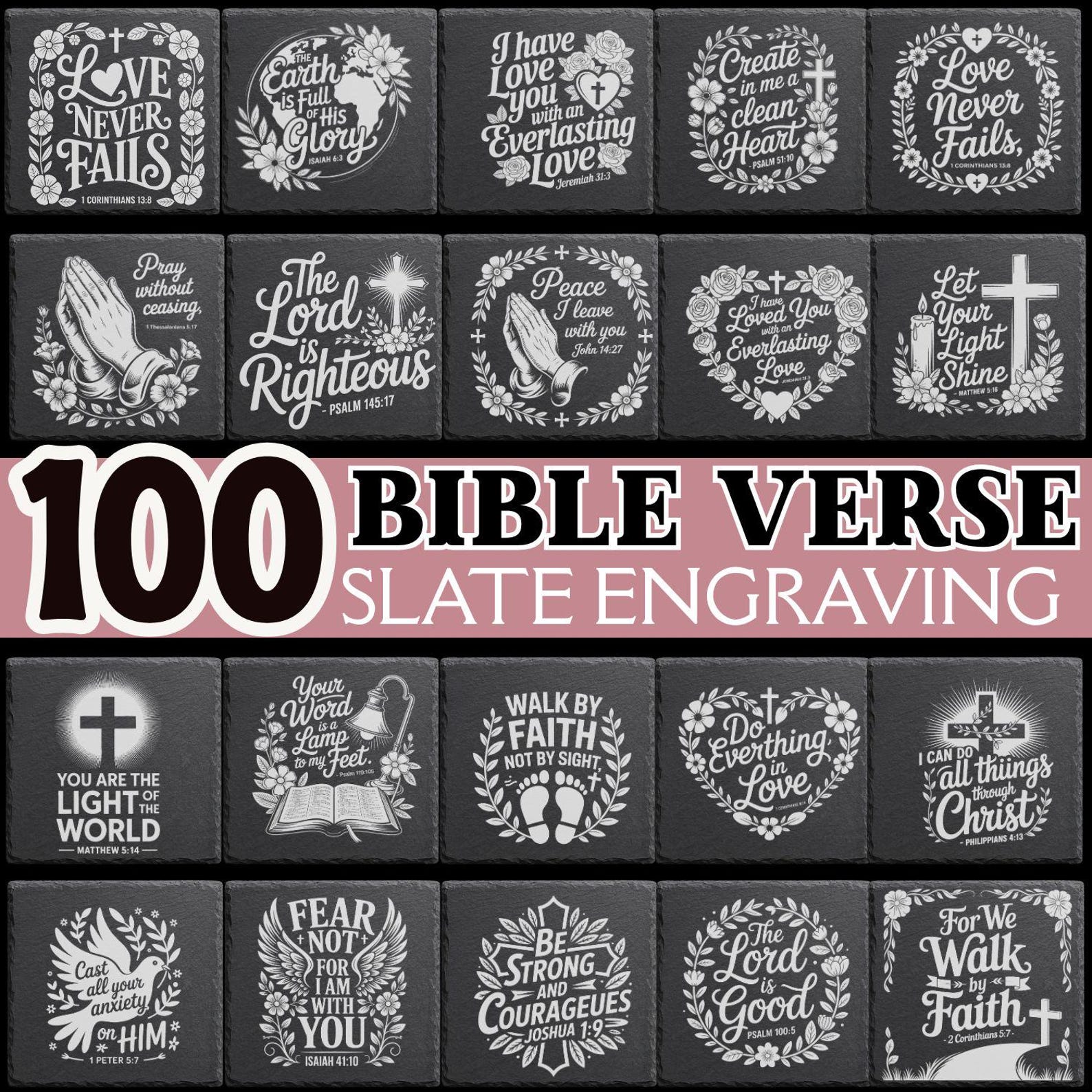 Bible Verse PNG Files | Slate Engraving Designs With Inverted Versions ...