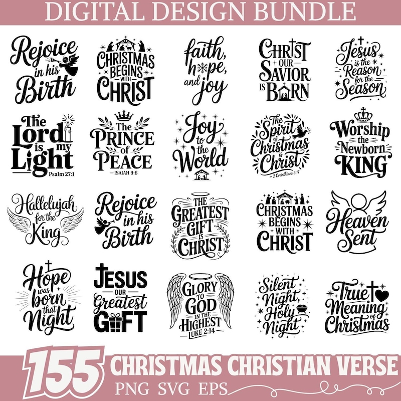 Christmas Verse Clipart - Etsy