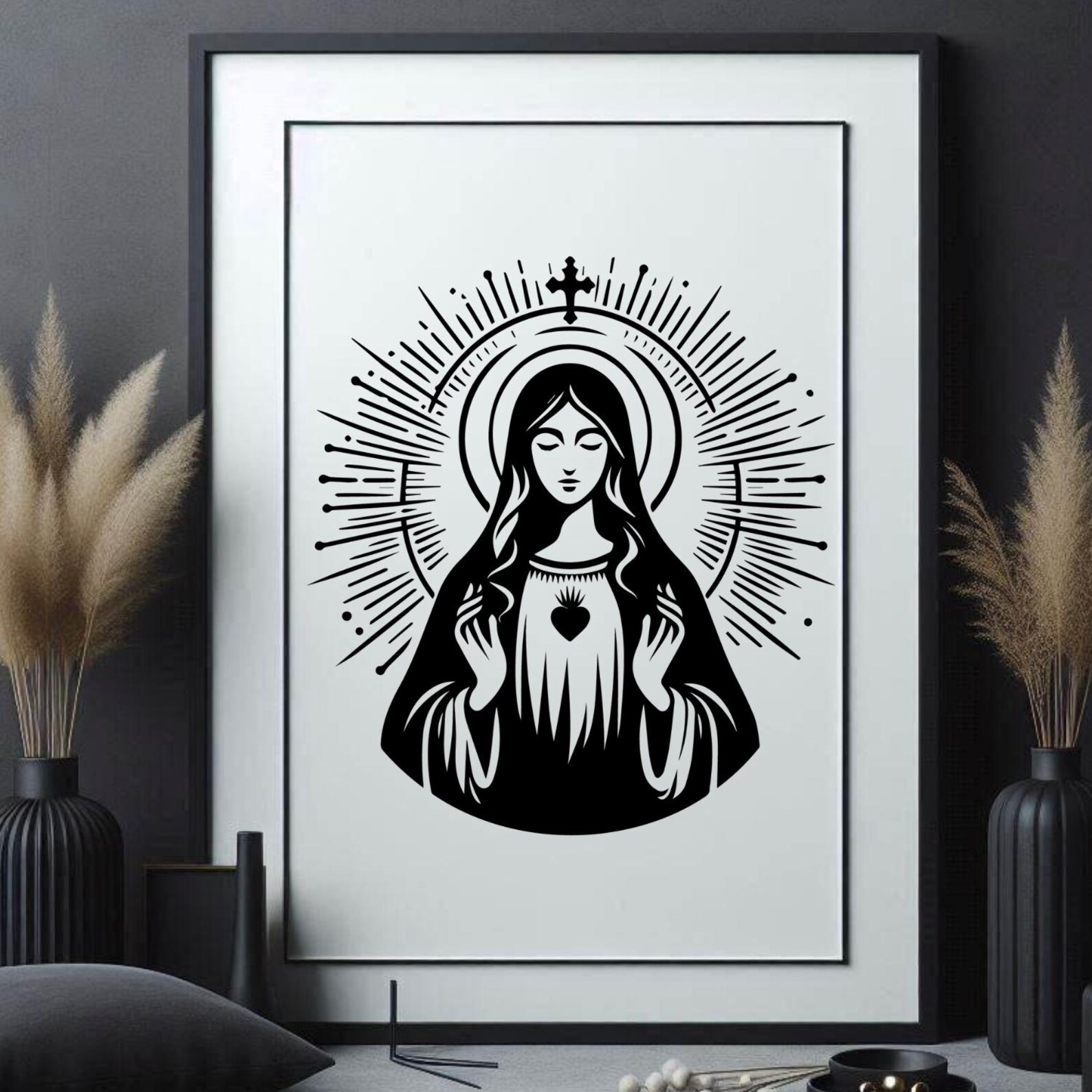 Virgin Mary SVG PNG EPS Bundle for Cricut Silhouette | Religious ...