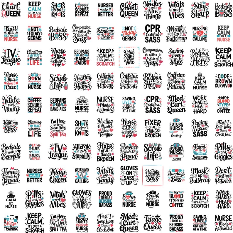 Sarcastic Nurse SVG Bundle | Funny Nursing Quotes PNG SVG Eps | Nurse ...