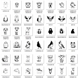 Cute Doodle Animals Clipart Bundle, Hand-drawn SVG PNG Designs for ...
