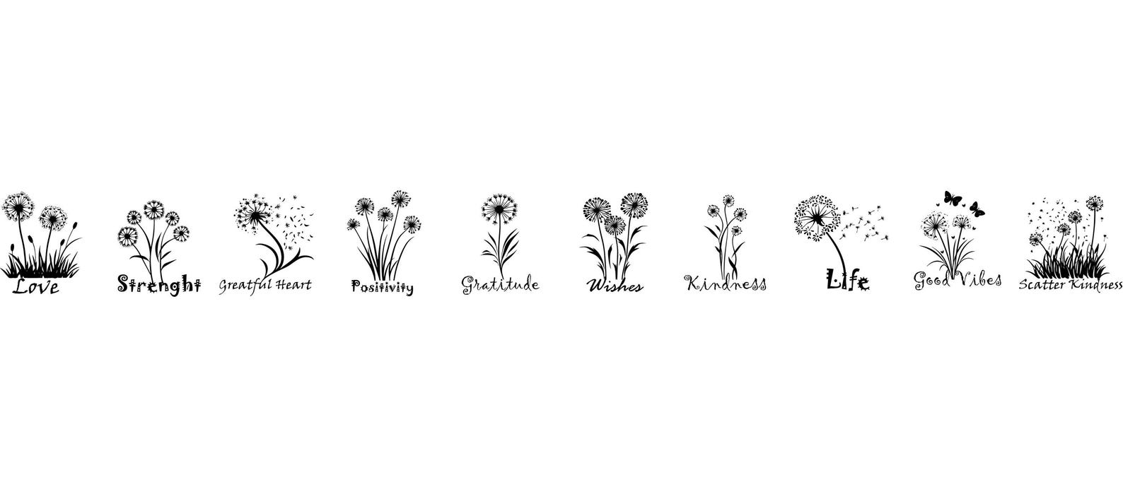 Dandelion SVG Cut Files Bundle | 10 PNG Designs for Cricut Silhouette ...