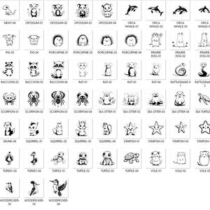 Cute Doodle Animals Clipart Bundle, Hand-drawn SVG PNG Designs for ...