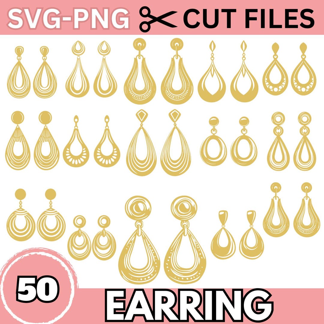 50 Earring SVG Cut Files – Elegant Jewelry Design Templates for Laser ...