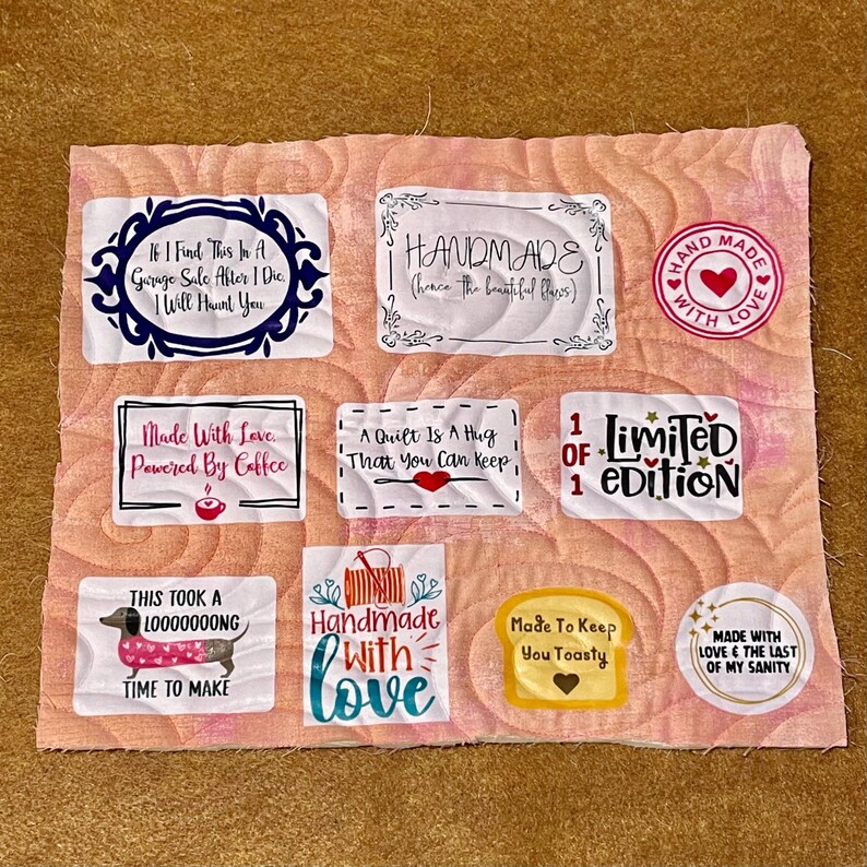 Iron on Quilt Labels, Funny Quilt Labels, Easy Quilt Tag, Sewing ...