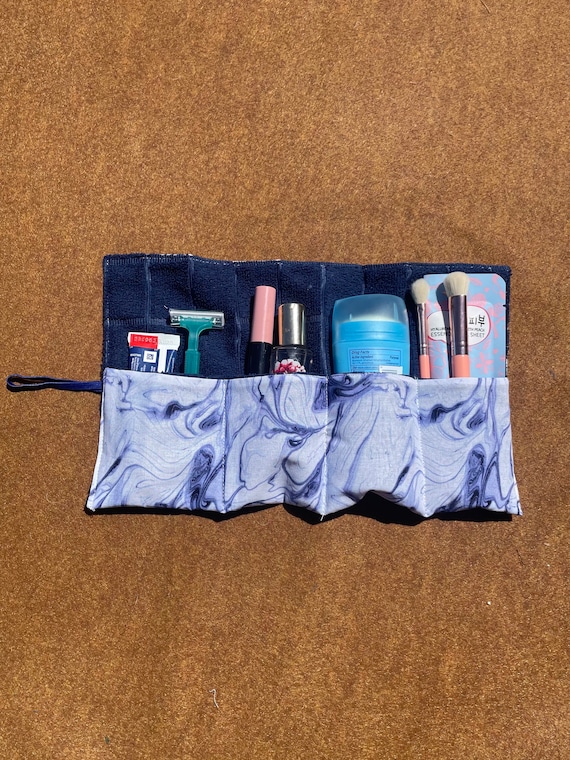 Travel roll up makeup bag store