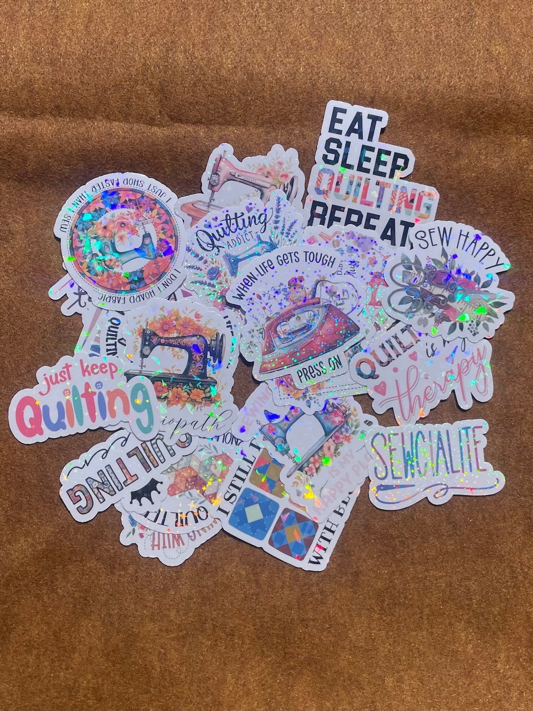 Quilting Sticker Pack, Holographic Stickers for Crafters, Quilter ...