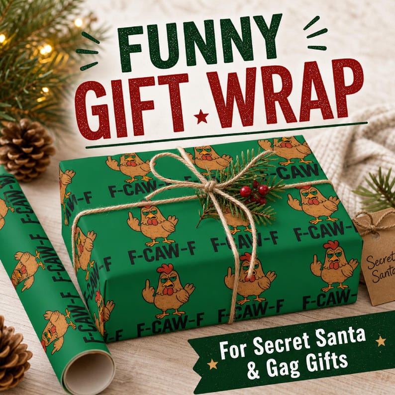 Funny Chicken Gift Wrap, Adult Humor Gag Paper for Pranksters - Etsy UK