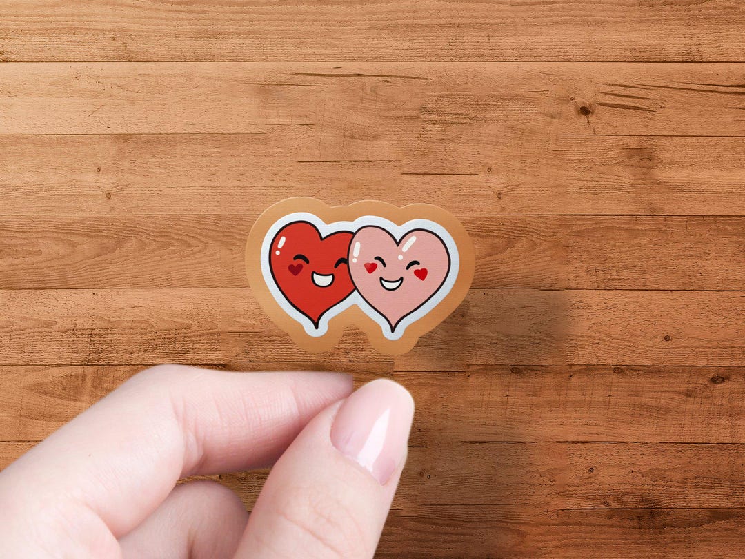 Cute Heart Stickers, Red and Pink Heart Decals, Love Themed Stickers ...