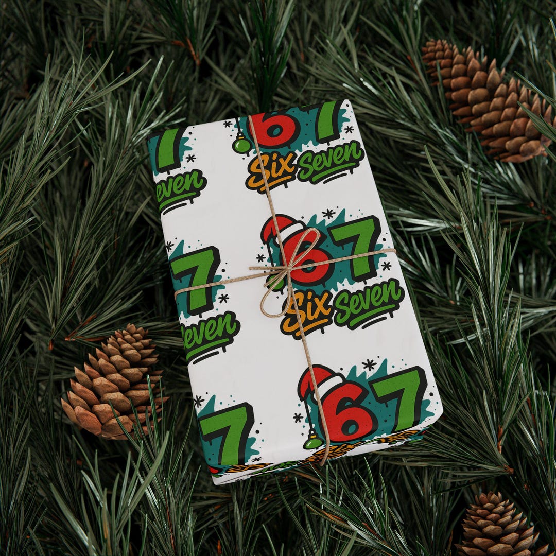 6-7 Meme Christmas Wrapping Paper | Funny Tiktok Gift Wrap - Etsy