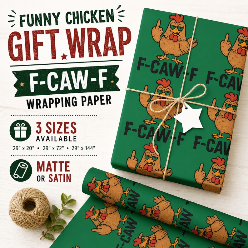 Funny Chicken Gift Wrap, Adult Humor Gag Paper for Pranksters - Etsy UK