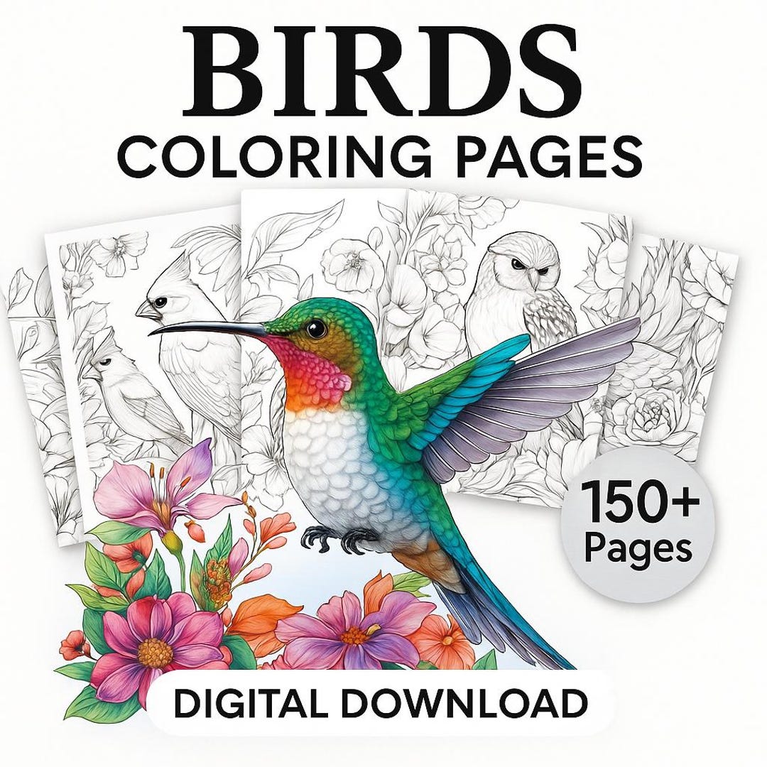 Birds Coloring Pages | Bird Coloring Book for Adults | Printable ...