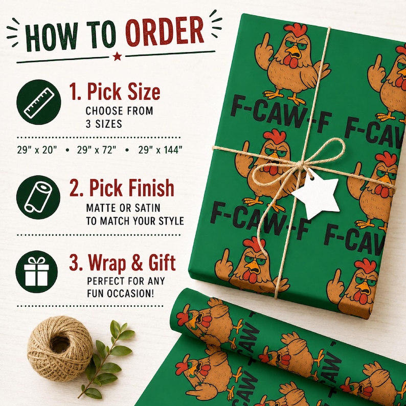 Funny Chicken Gift Wrap, Adult Humor Gag Paper for Pranksters - Etsy UK