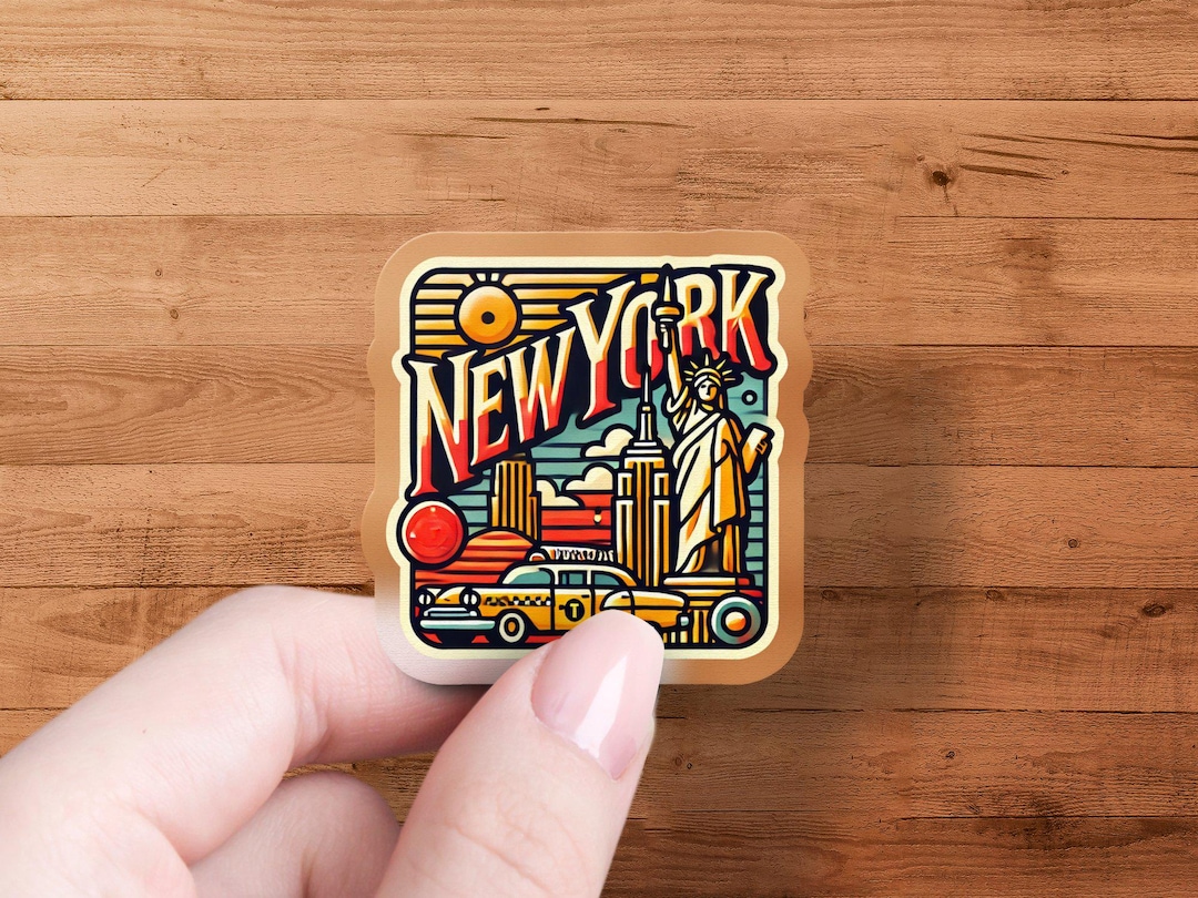 New York City Sticker, NYC Skyline Decal, Lady Liberty Vinyl Sticker ...