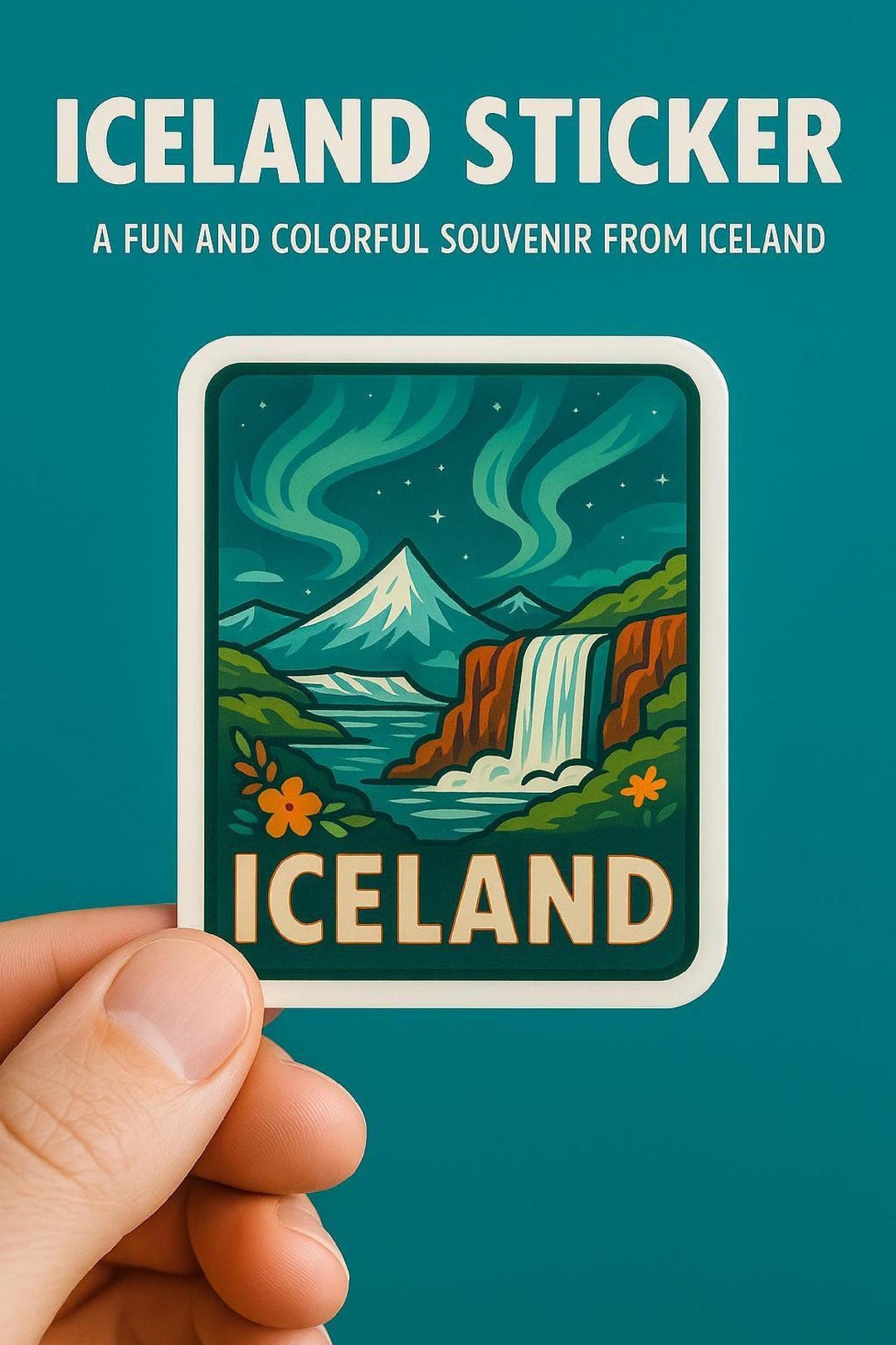 Iceland Travel Sticker: Vintage Style Vinyl Decal for Laptop - Etsy