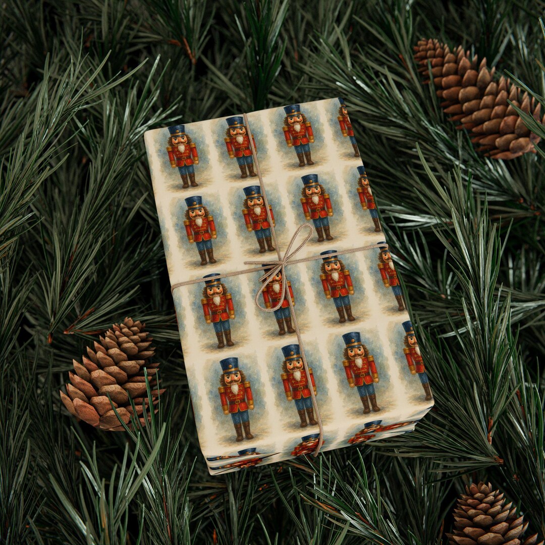 Watercolor Nutcracker Wrapping Paper | Classic Christmas Gift Wrap - Etsy
