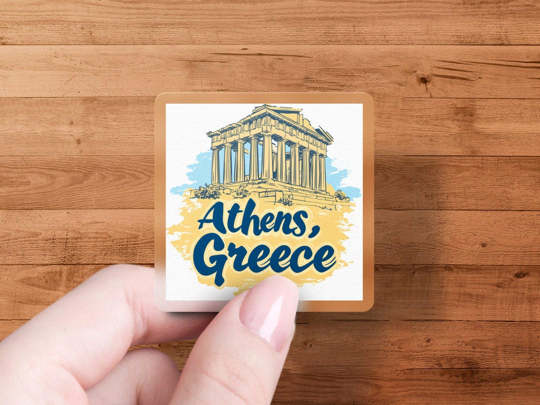 Athens Greece Sticker, Travel Souvenir Sticker, Greek Landmark Sticker ...